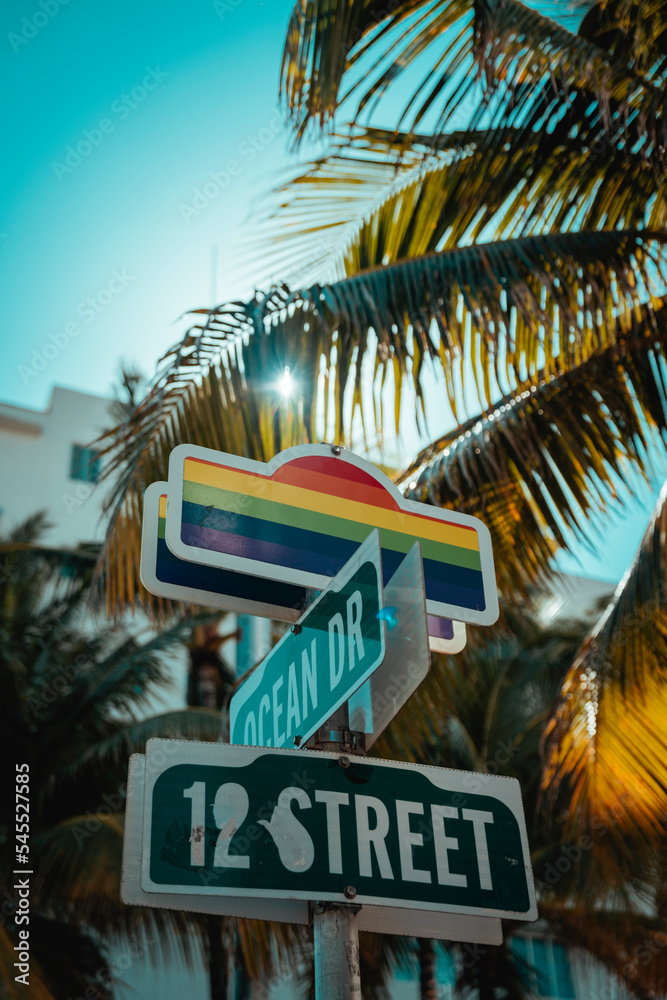 sign on the beach lgbt lesbian bisexual gay transgender street miami ...