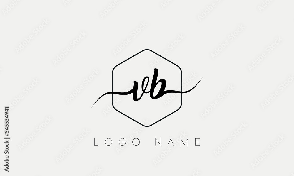 VB logo design. Handwriting letter VB V B logo design. VB logo monogram ...