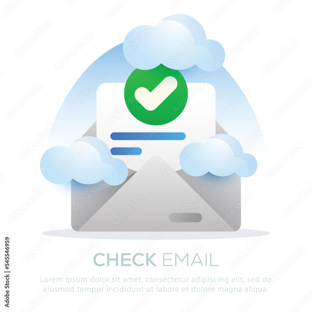Check email illustration design for mobile app or website design Stock ...
