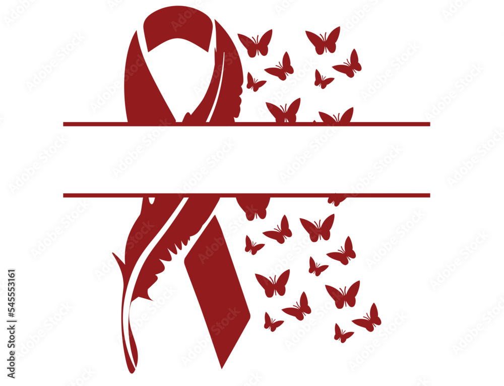 cancer ribbon your text name svg, blue ribbon svg, red ribbon svg, pink ...