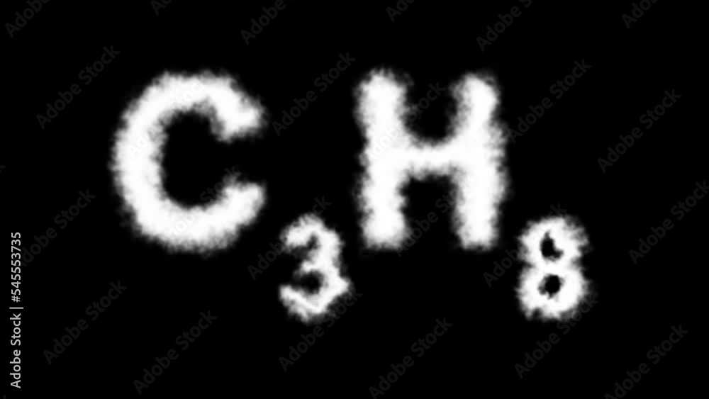 C3H8 or Propane Molecule Symbol Smoke Cloud Text Effects Animation on ...