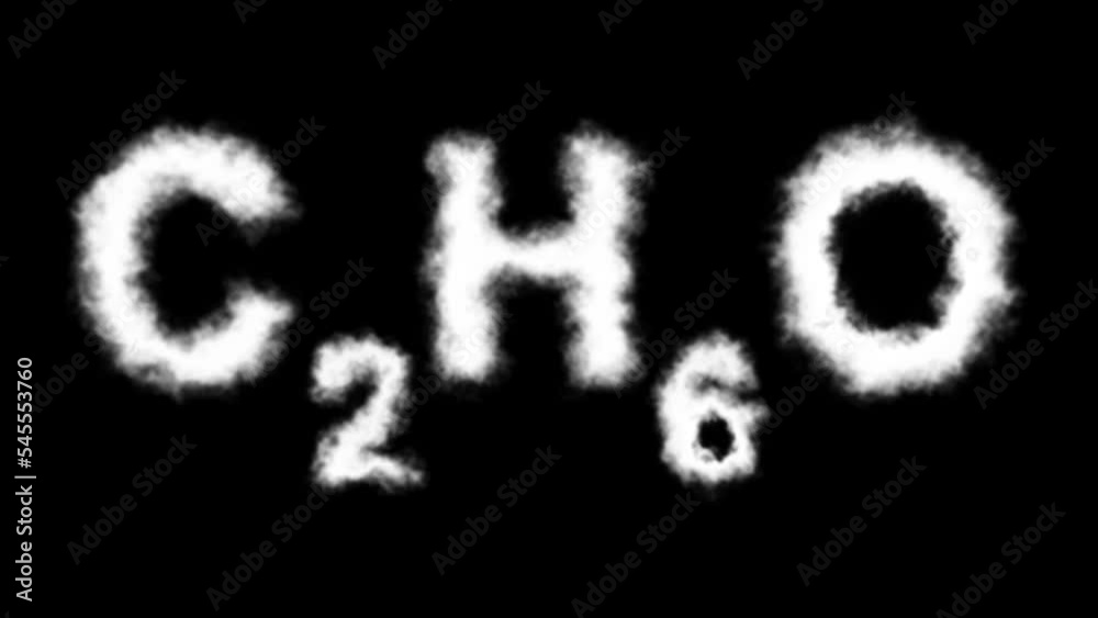 C2H6O Dimethyl Ether Molecule Symbol Smoke Cloud Text Effects Animation ...