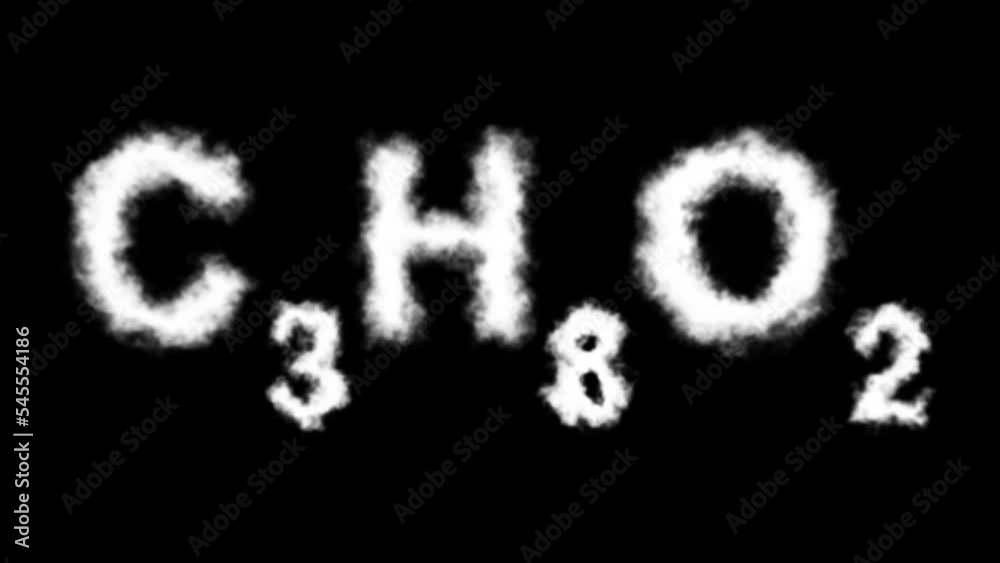 C3H8O2 Propylene Glycol Molecule Symbol Smoke Cloud Text Effects ...