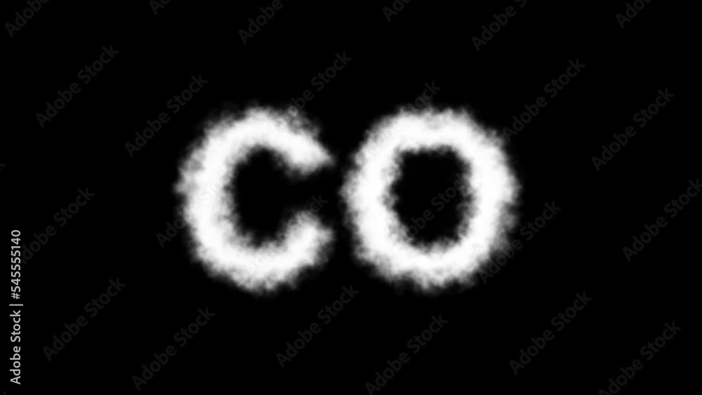 CO or Carbon Monoxide Molecule Symbol Smoke Cloud Text Effects ...