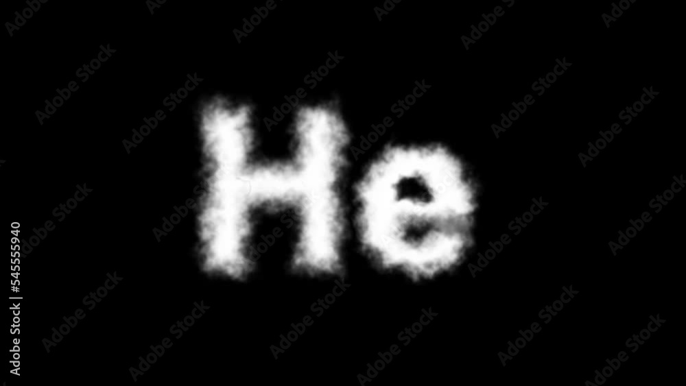 He Or Helium Molecule Symbol Smoke Cloud Text Effects Animation on ...
