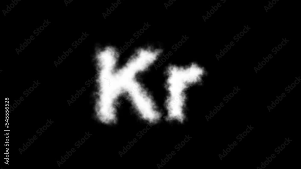 Kr or Krypton Molecule Symbol Smoke Cloud Text Effects Animation on ...