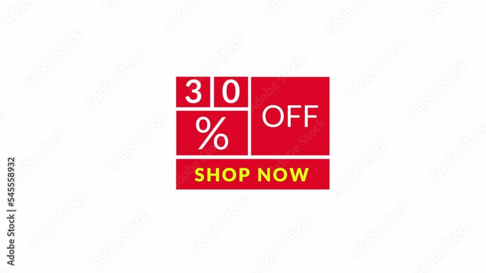 30 percent off discount banner animation. Luma matte with transparent ...