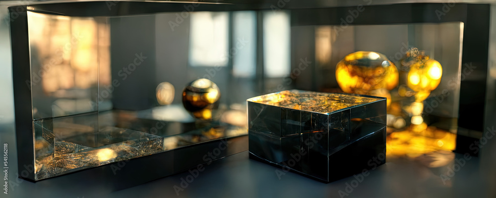 Glass box. AI generated art illustration. Stock Illustration | Adobe Stock