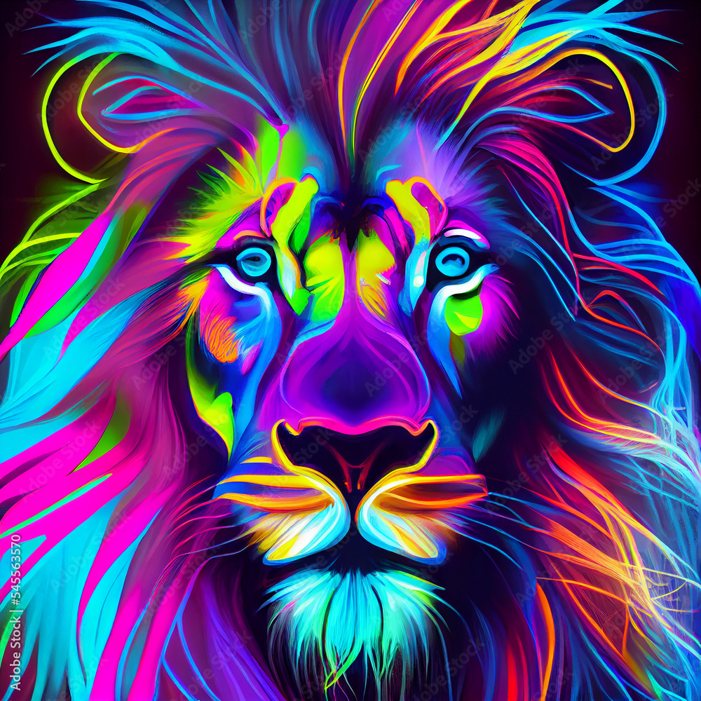 Pop art lion Stock Illustration | Adobe Stock
