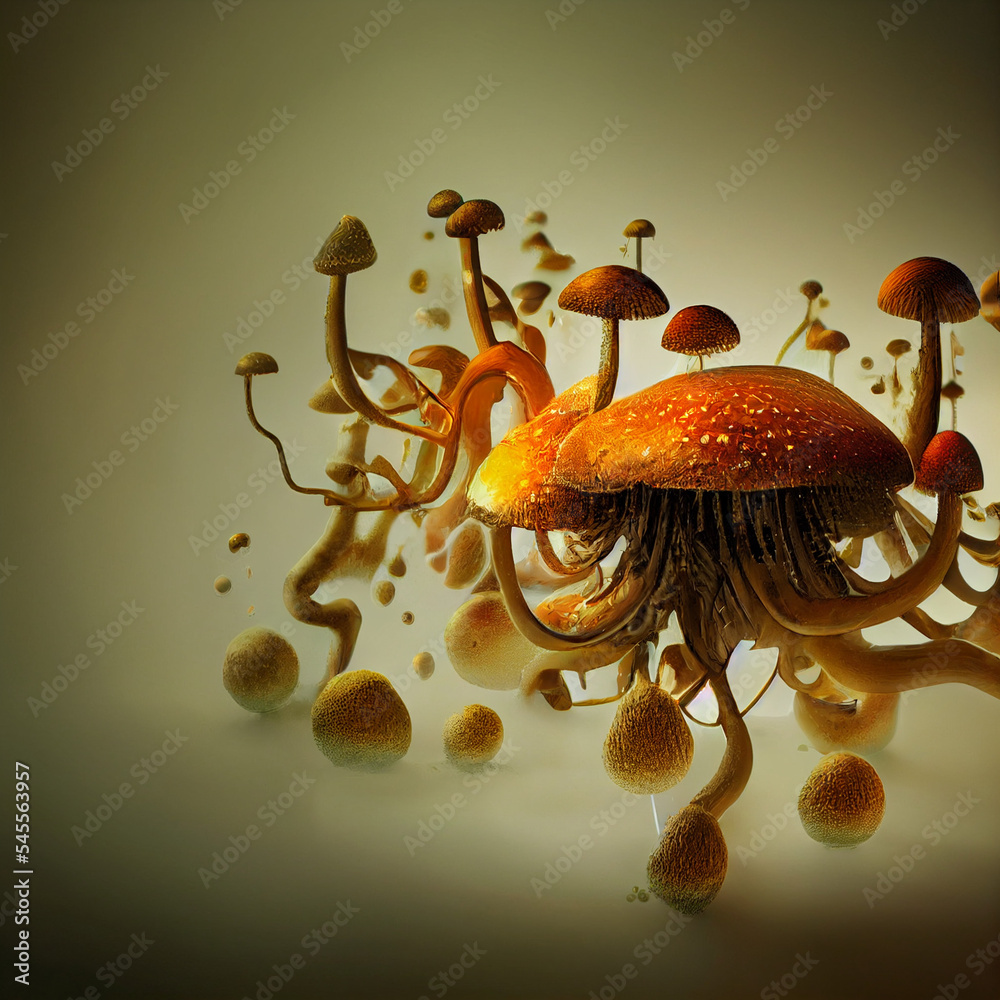 Ai generated fungal wild abstract mushrooms Stock Illustration | Adobe ...