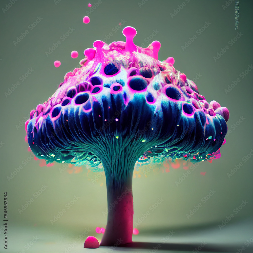 Ai generated fungal wild abstract mushrooms Stock Illustration | Adobe ...