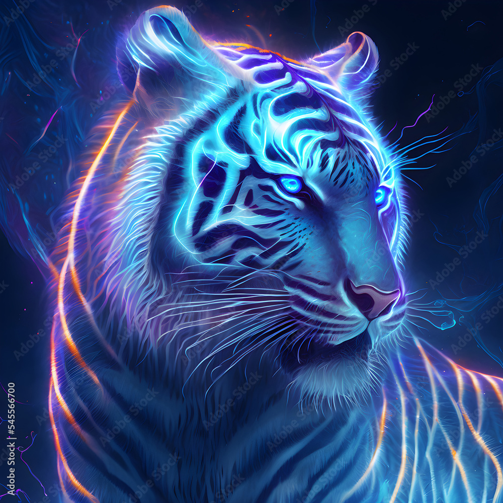 Bright Neon Tiger