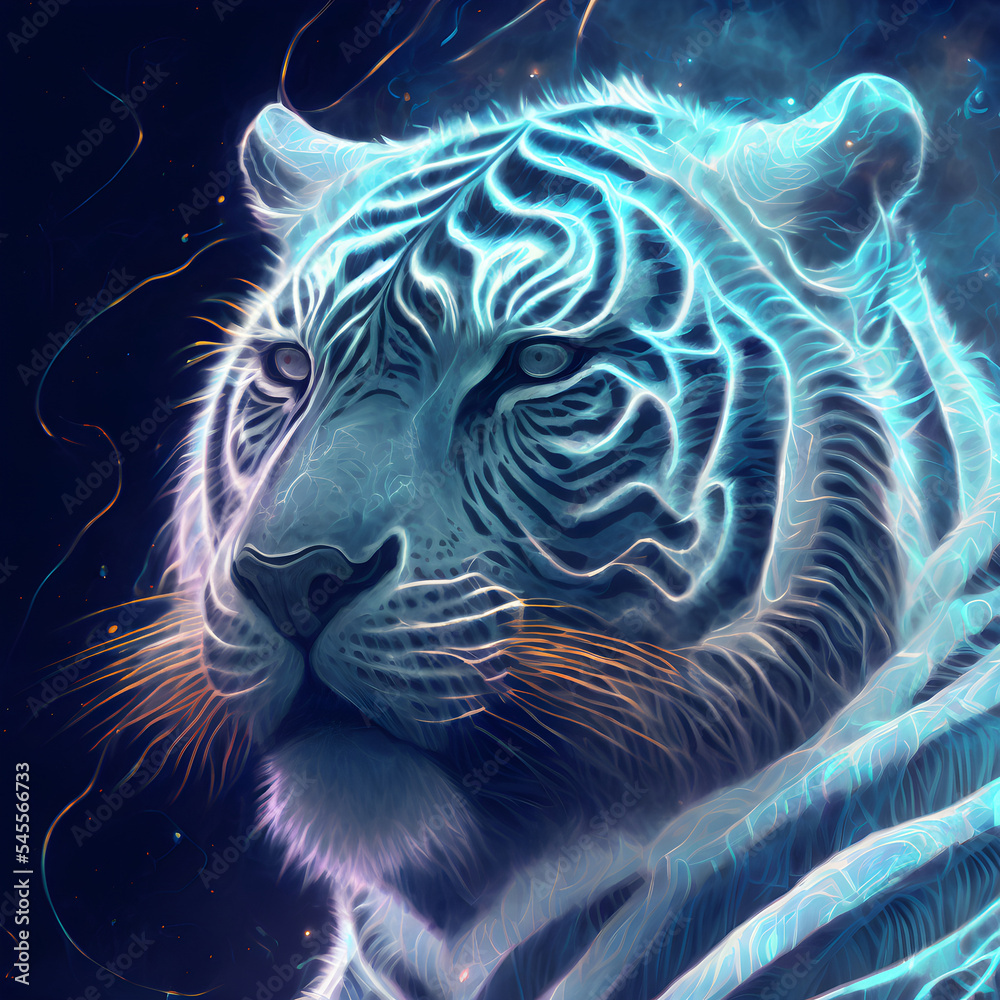 Bright Neon Tiger
