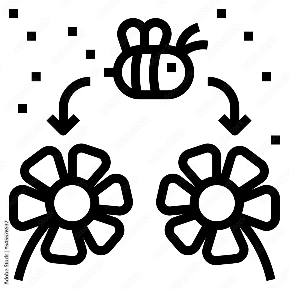 pollination outline style icon Stock Vector | Adobe Stock