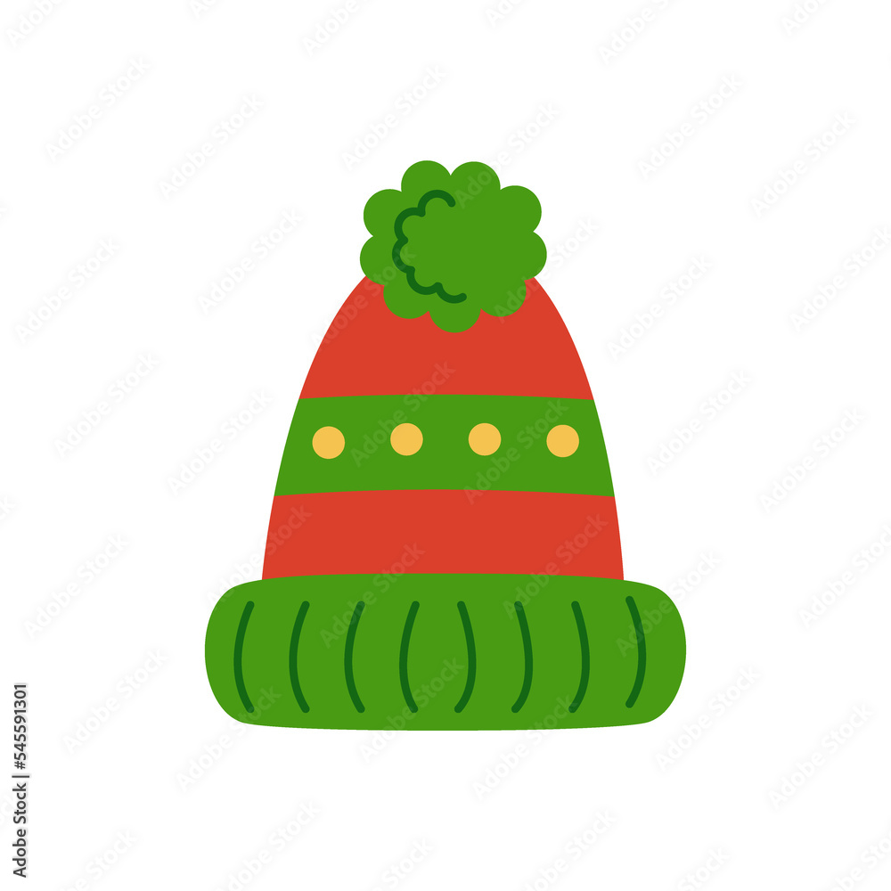 Cartoon red and green winter hat PNG file with transparent background ...