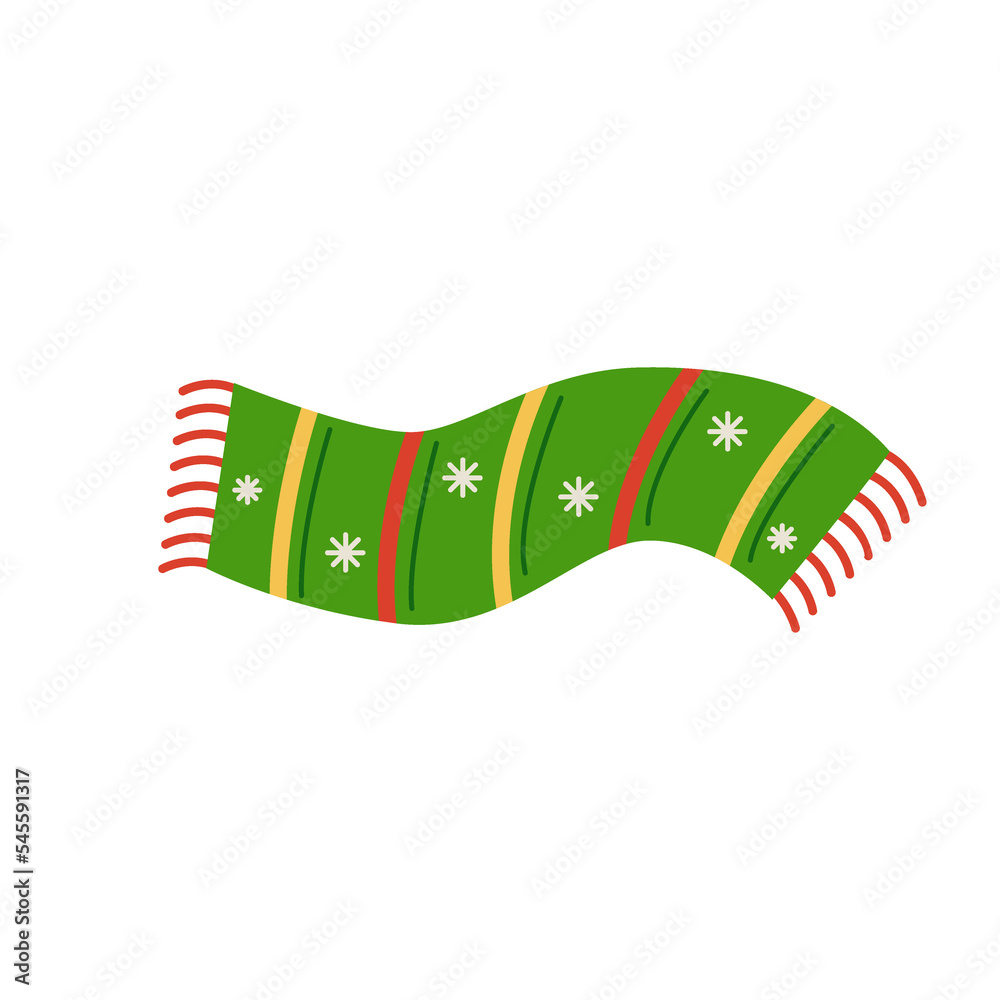 Cartoon red and green winter scarf PNG file with transparent background ...