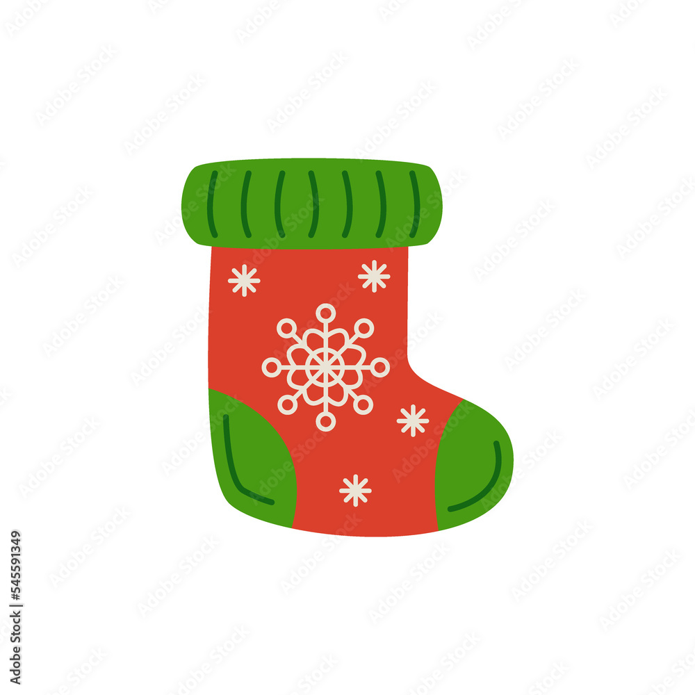Cartoon Christmas stocking PNG file with transparent background. Stock ...