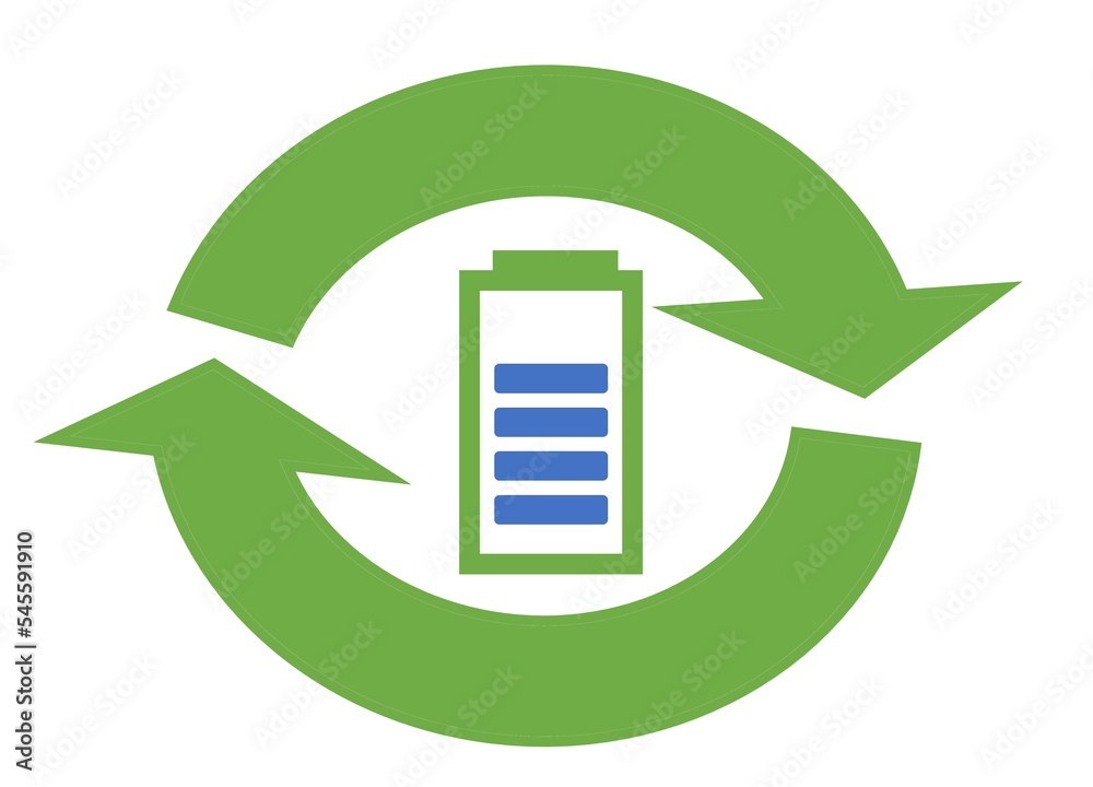Recycle bin icon for Lithium-ion battery waste Stock Illustration ...