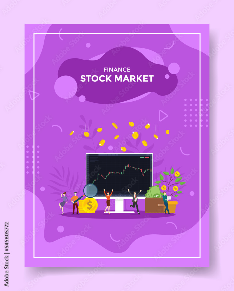 stock market concept for template of banners, flyer, books, and ...