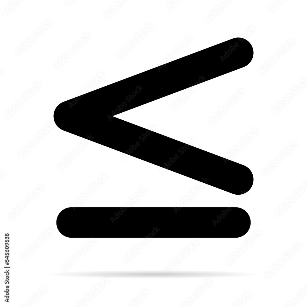 Less than or equal to mathematics symbol, education maths icon, web ...