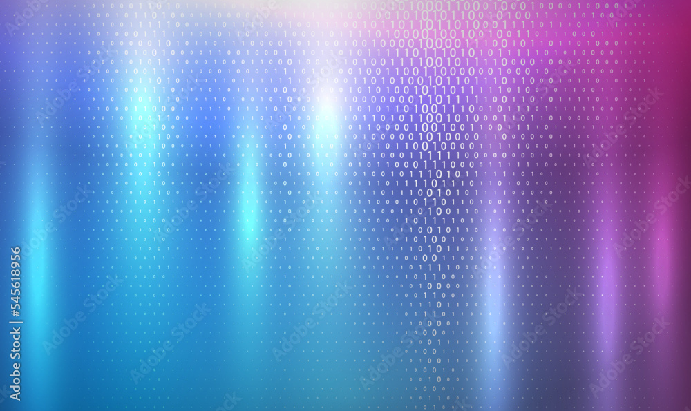 Abstract Technology Binary Code Background With Binary Data Fall From