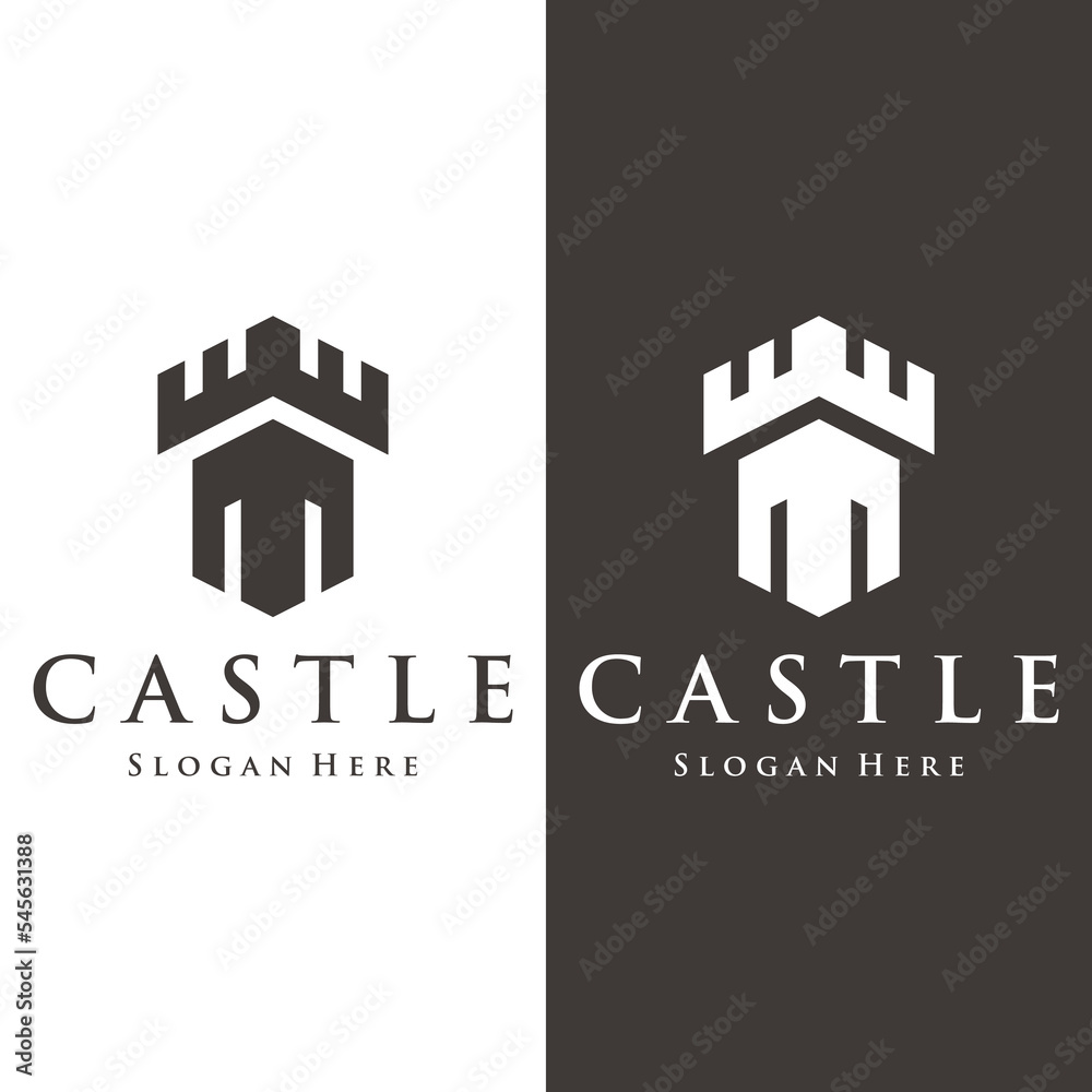 Antique castle logo template creative design, Historical ancient castle ...