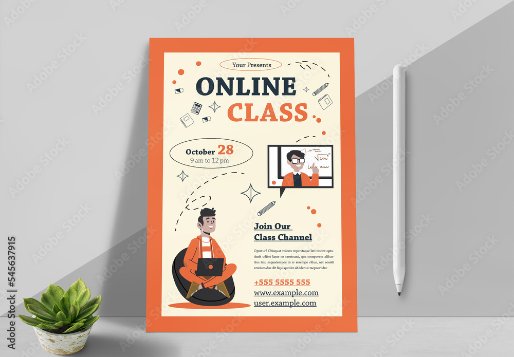Online Class Flyer Stock Template | Adobe Stock