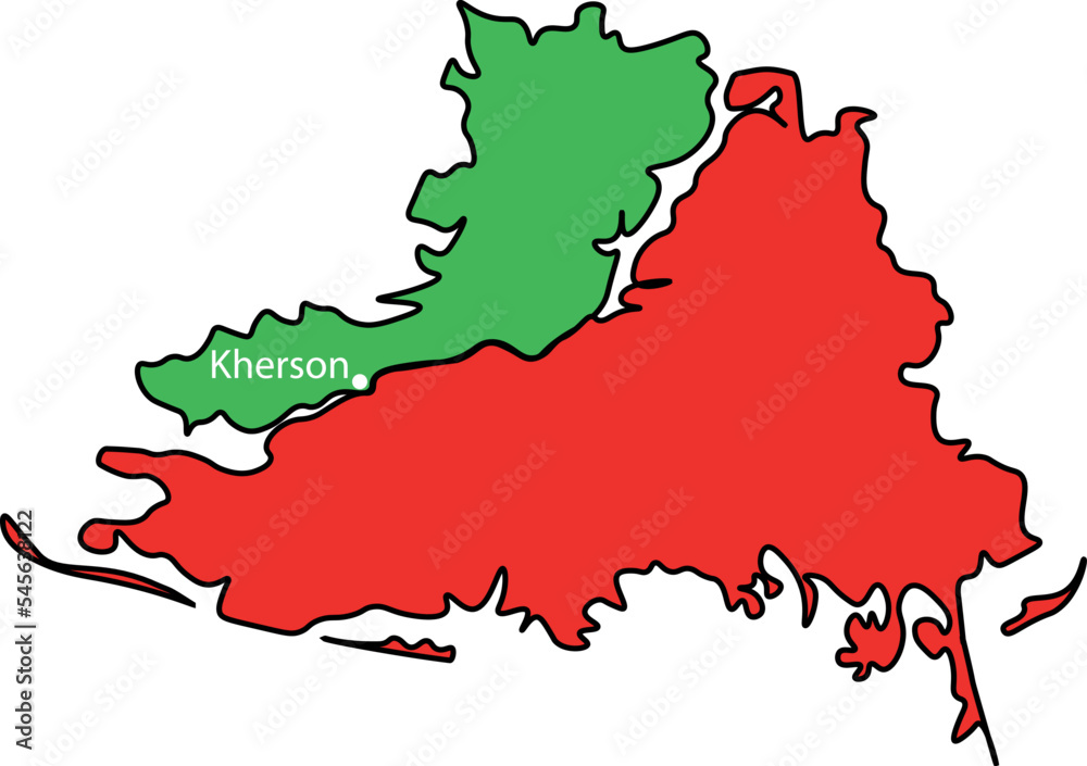 Map of Kherson, Ukraine. Schematic representation of the Kherson region ...