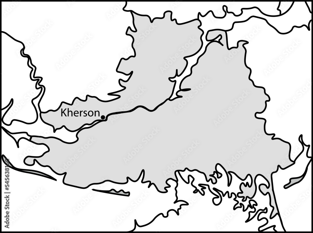 Map of Kherson, Ukraine. Schematic representation of the Kherson region ...