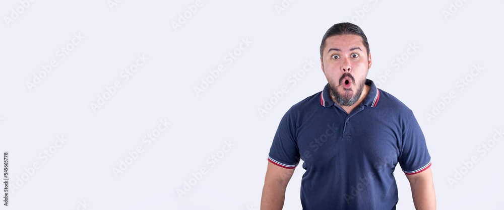 A dumbfounded and surprised man with a jaw dropping expression ...