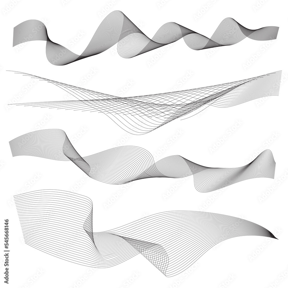 abstract wave set background isolate. wavy lines vector. png vector ...