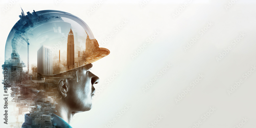 Future building construction engineering project devotion with double ...