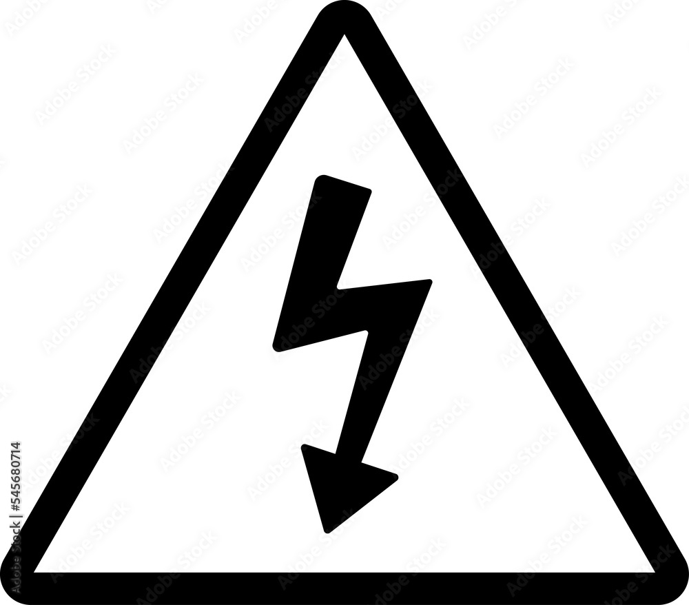 Grunge old wear High voltage lightning triangle safety sign, black ...