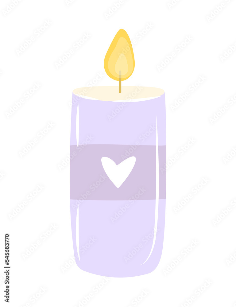 Cute candle vector isolated on white background. Flat cartoon style ...