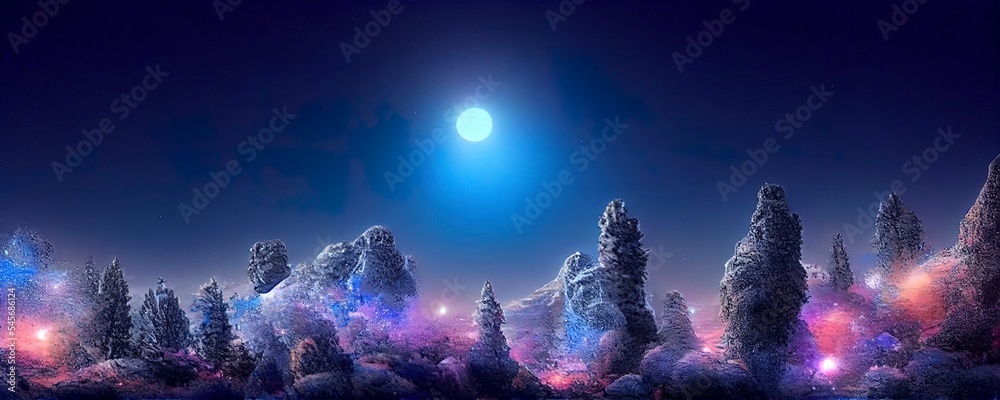 Fantasy outer space background with moon. Outer space abstract backdrop ...