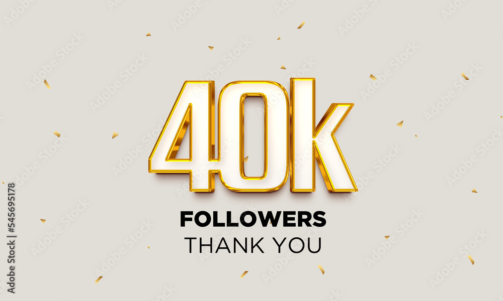 40k followers celebration. Social media achievement poster. Followers ...