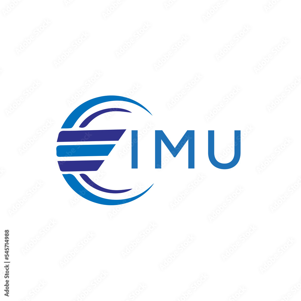 IMU letter logo. IMU blue image on white background. IMU vector logo ...
