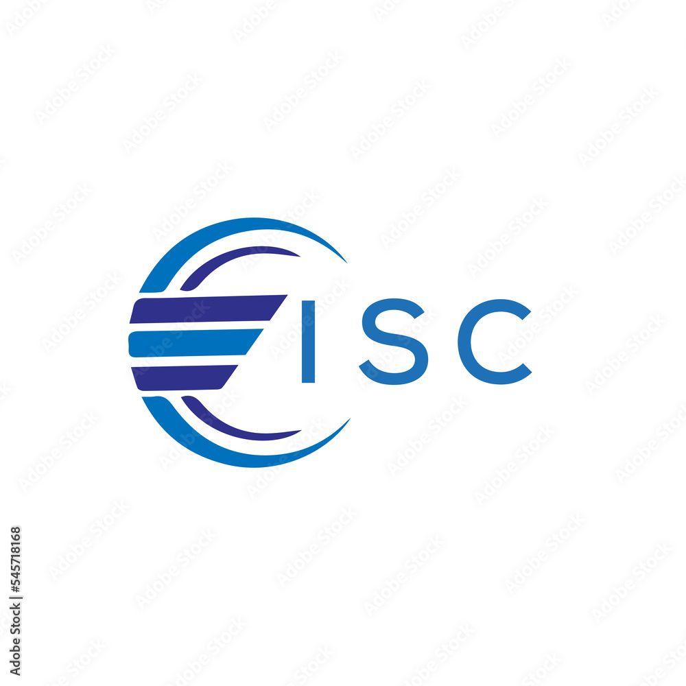 ISC letter logo. ISC blue image on white background. ISC vector logo ...