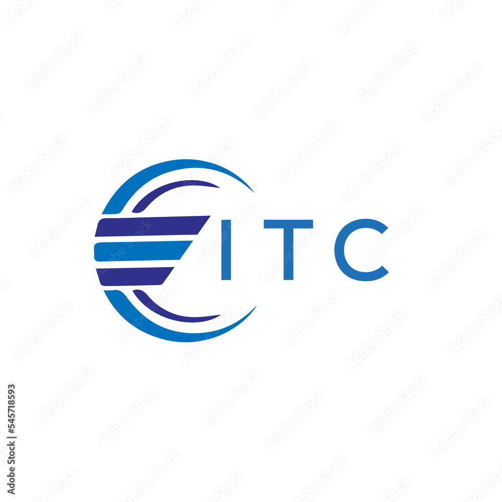 ITC letter logo. ITC blue image on white background. ITC vector logo ...