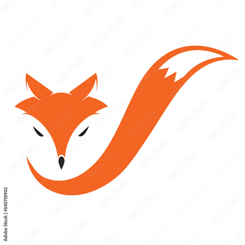 Fox head design isolated on transparent background. Wild animals. Stock ...