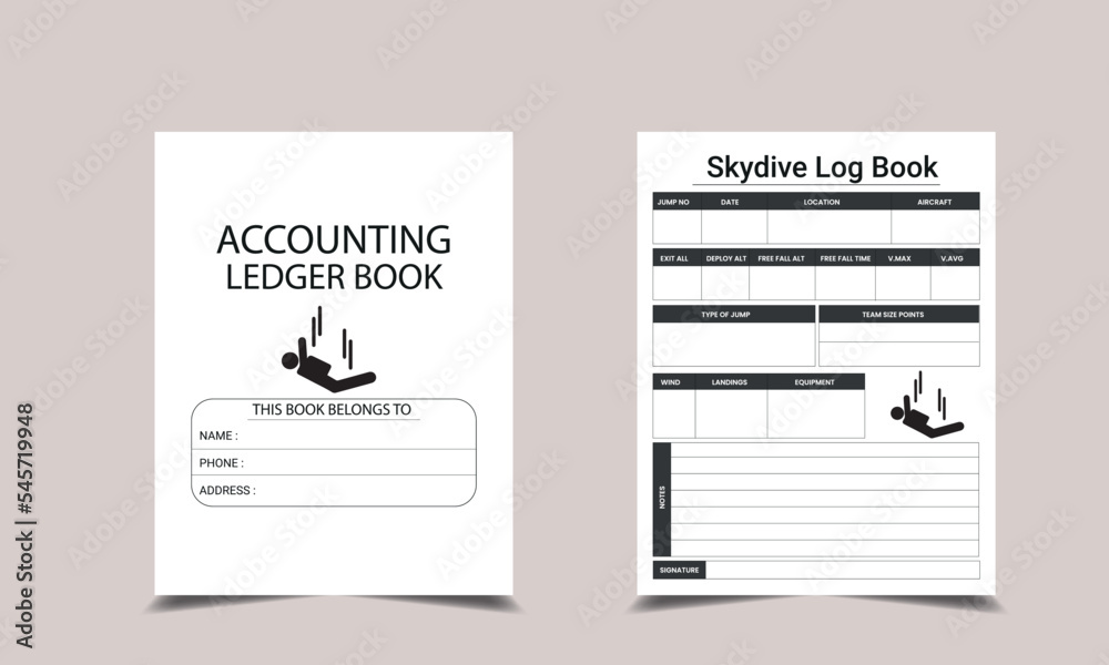 Accounting ledger logbook planner template design for Low content KDP ...