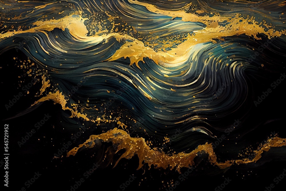 Sea dark night landscape. Moonlight reflected in the waves of the ocean ...
