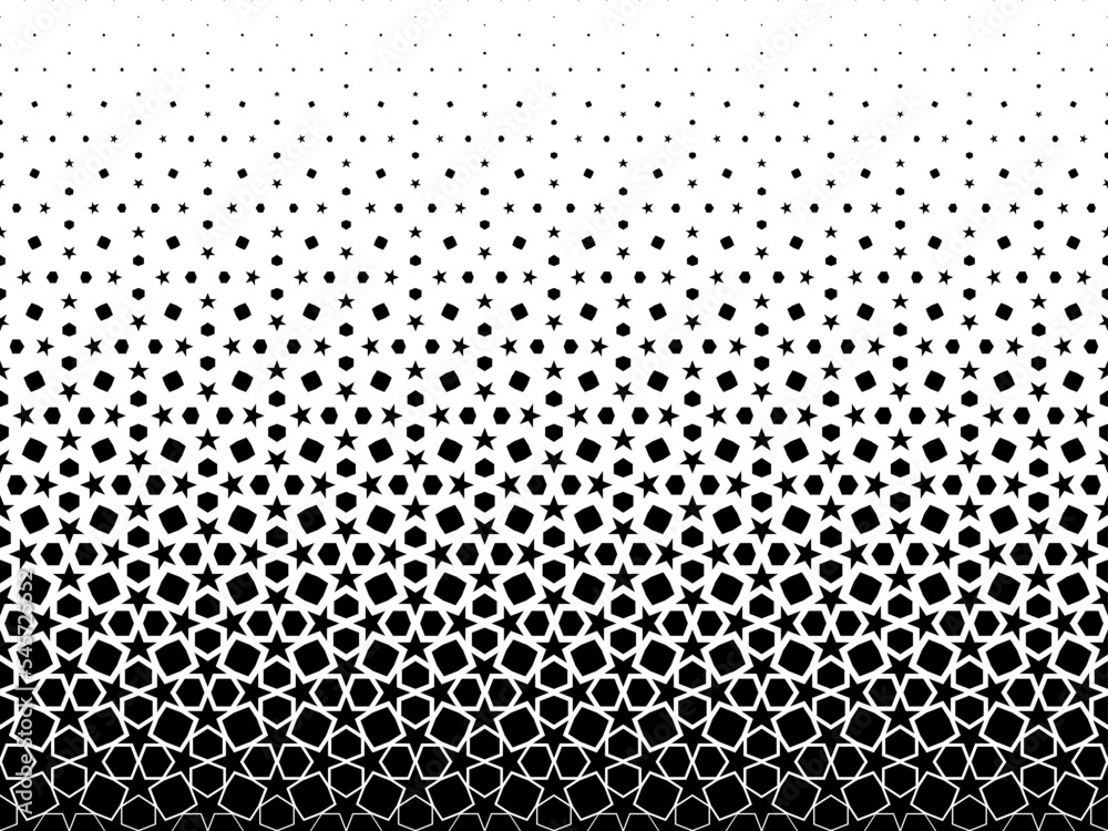 Geometric pattern of black figures on a white background.Option with an ...
