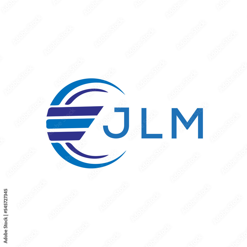 JLM letter logo. JLM blue image on white background. JLM vector logo ...