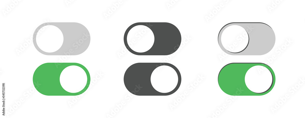 Toggle Vector Switch Slider Button On Off Mobile Phone Ui Interface