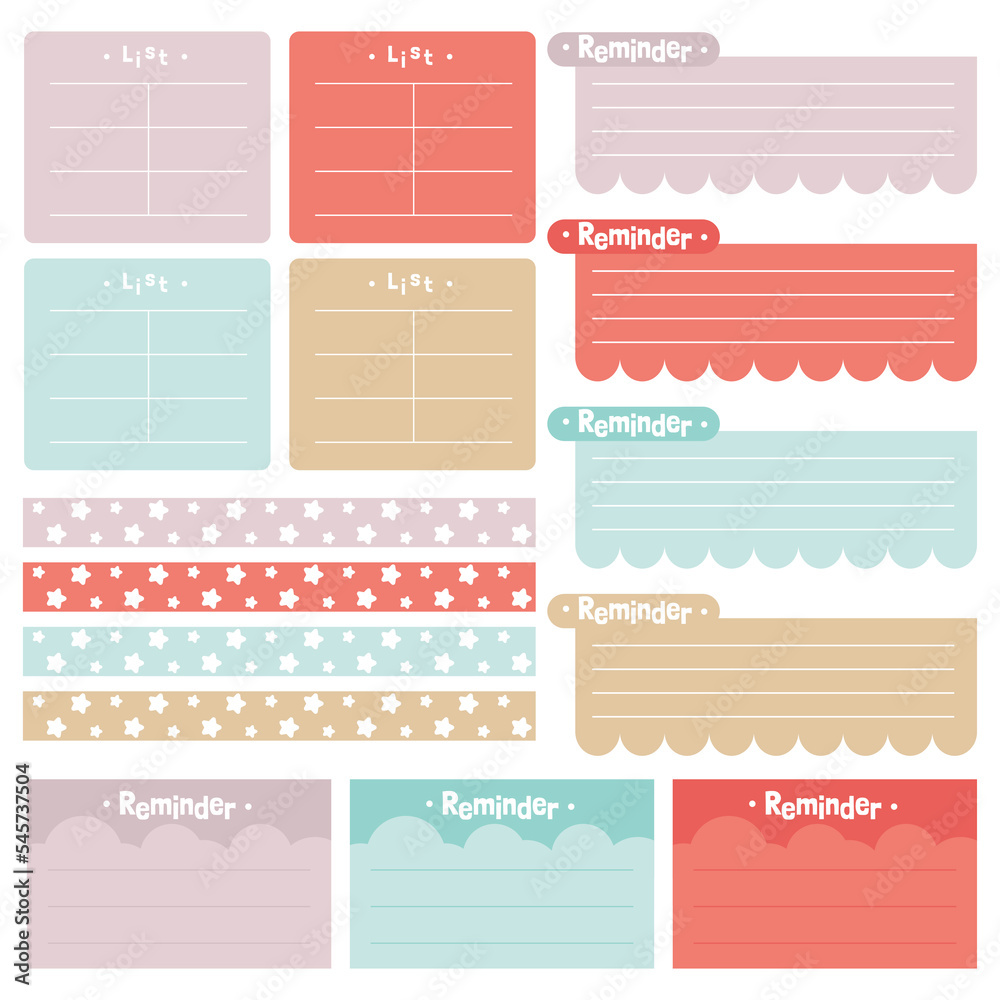 Cute paper notes. Stationary set. Scrapbook notes and cards.Printable ...