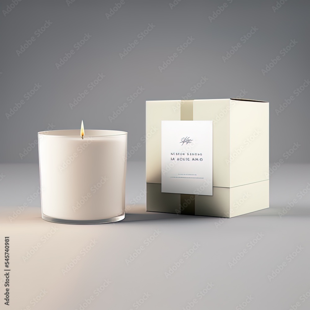 Blank Scented Candle With Paper Box Packaging For Branding And Mock up ...