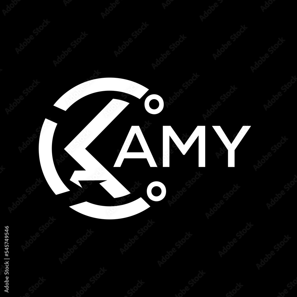 AMY letter logo. AMY black background and white letter. AMY technology ...