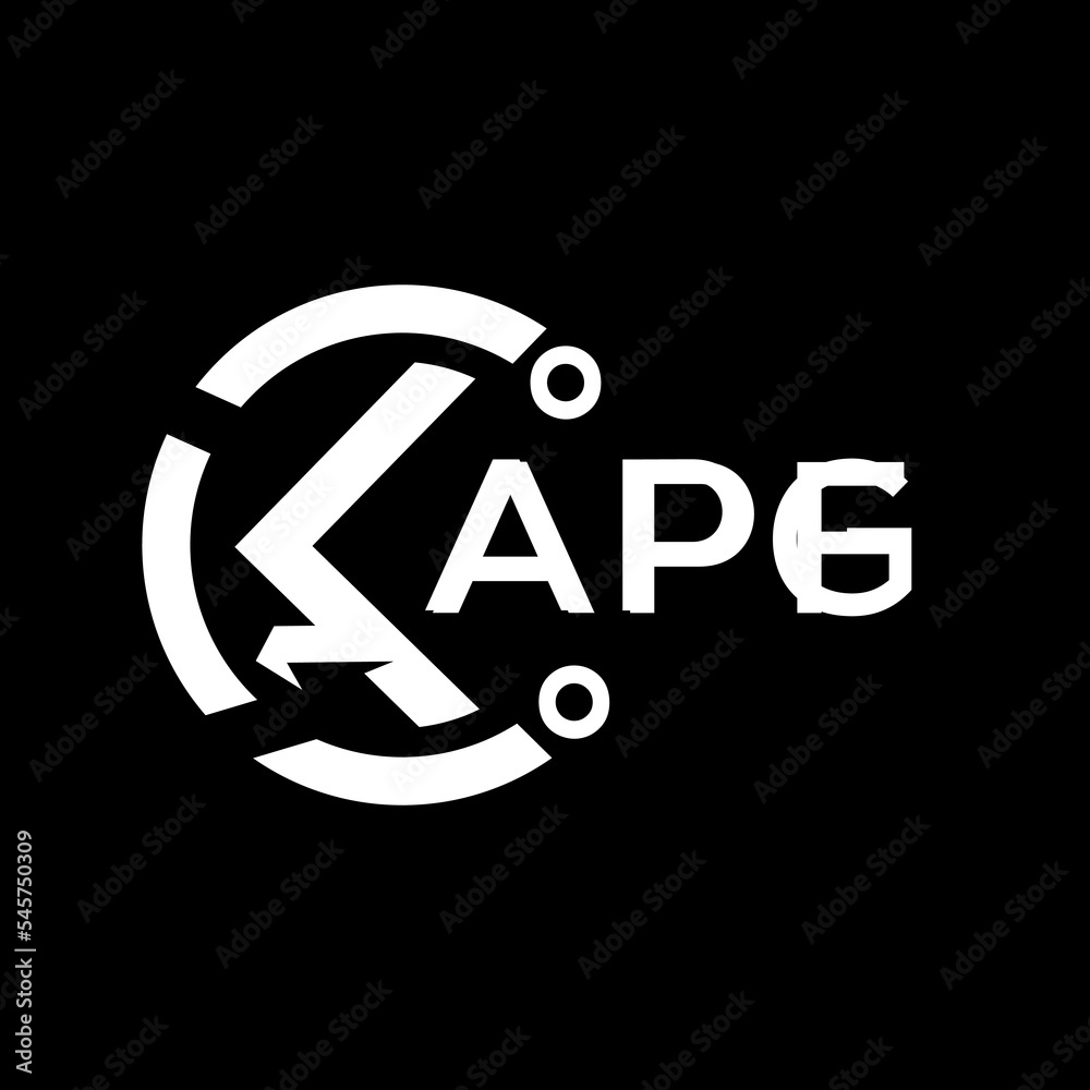 APG letter logo. APG black background and white letter. APG technology ...
