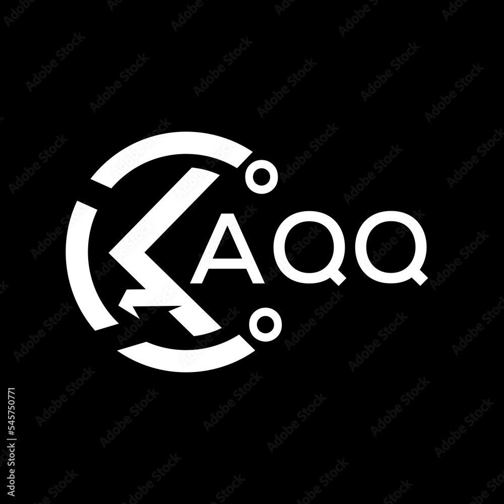AQQ letter logo. AQQ black background and white letter. AQQ technology Monogram logo design for ...